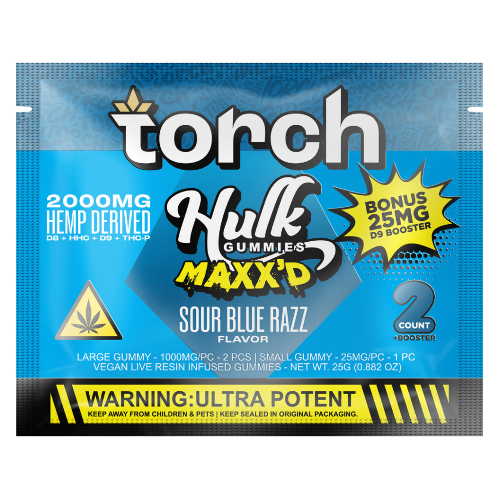 Torch Hulk Maxx'd Gummies 2000mg | 2ct + D9 Booster - D8 Gas