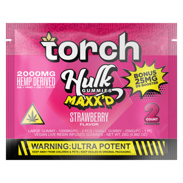 Torch Hulk Maxx'd Gummies 2000mg | 2ct + D9 Booster - D8 Gas