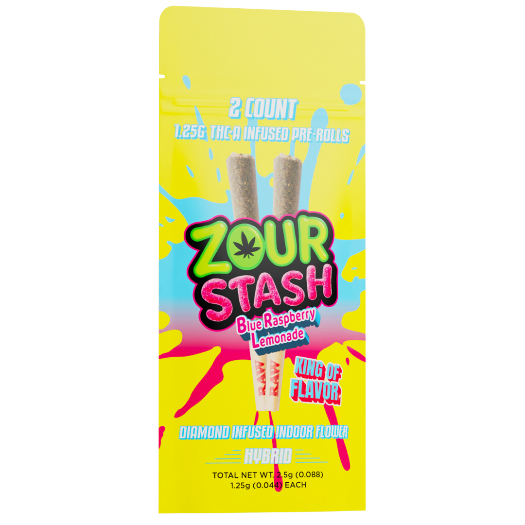 Zour Stash THC-A Diamond Infused Pre-Rolls 2.5G | 2pk - D8 GAS