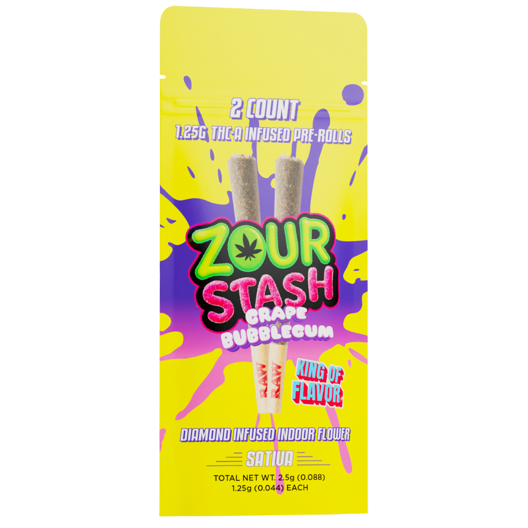 Zour Stash THC-A Diamond Infused Pre-Rolls 2.5G | 2pk - D8 GAS
