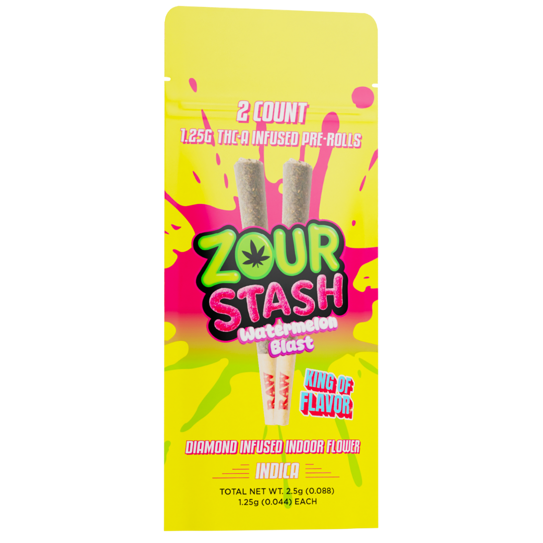Zour Stash THC-A Diamond Infused Pre-Rolls 2.5G | 2pk - D8 GAS